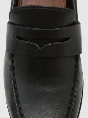 REISS Kallie Leather Penny Loafers