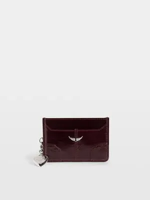Zadig&Voltaire Sunny Pass Vintage Patent Card Holder - Deep Purple