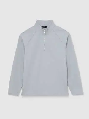 REISS Lennox Waffle Half-zip Funnel-neck Sweatshirt