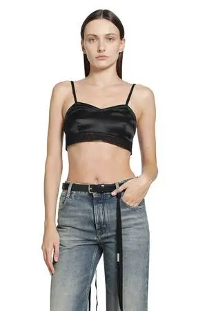 ANN DEMEULEMEESTER Xaja Washed Silk Satin Bralette - Black