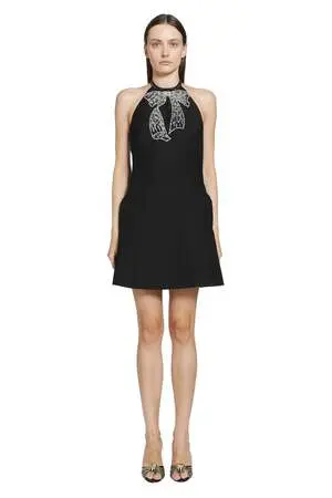 Valentino Garavani Embroidered Crepe Couture Mini Dress