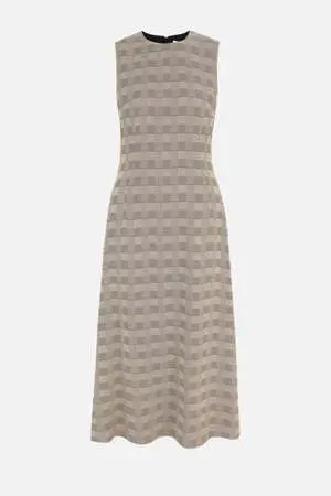 EMILIA WICKSTEAD Rumi Dress In & Beige Prince Of Wale Check - Black