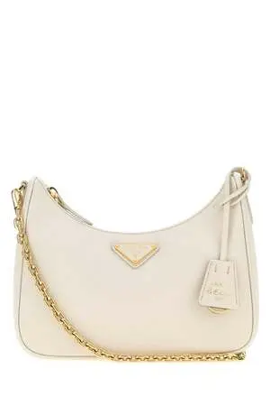 Prada Ivory Leather Re-edition 2005 Shoulder Bag - White