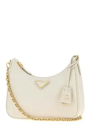 Prada Leather Re-edition 2005 Shoulder Bag - White