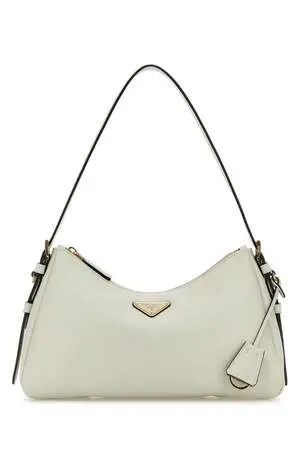 Prada Leather Medium Aimee Shoulder Bag - White