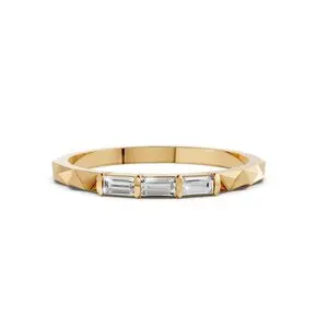 AYA FINE JEWELRY Larke Lab Grown Diamond Channel Set Textured Band Ring - Yellow