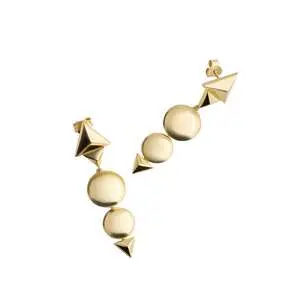 BOLD MANIFEST DESIGNS Fusion Sculptural Geometric Statement Earrings Plated Silver - Gold