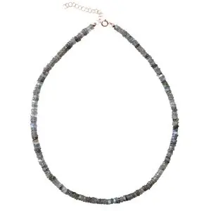 HERSELF COLLECTIONS 14k Gold Labradorite Necklace - Grey/gold