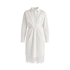 PAISIE Two-piece Shirt Dress Set - White