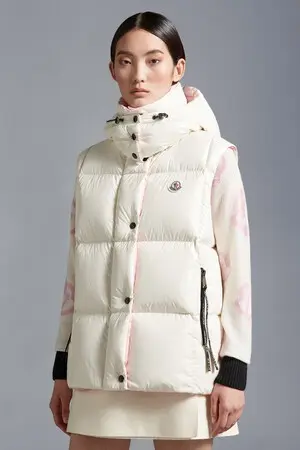 Moncler Luzule Hooded Down Vest - White