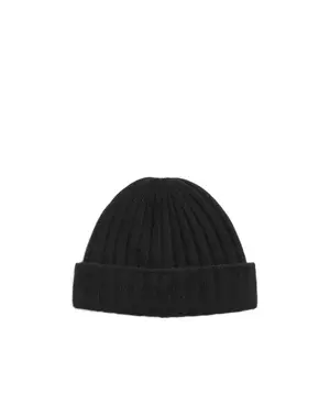 TOTEME Ribbed Turn-up Beanie - Black