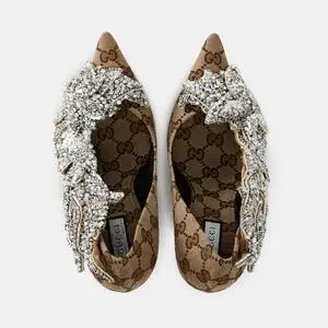 Gucci Gg Crystal Embellished Pointed Toe Stiletto Pumps