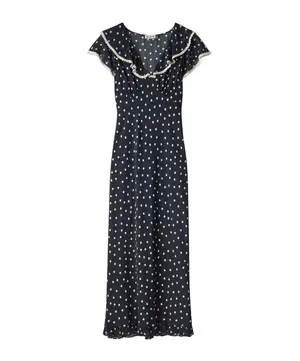 Rixo Printed V-neck Midi Dress