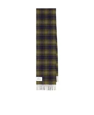 Barbour Tartan Fringed Scarf - Black