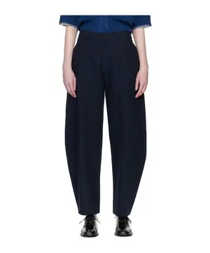 You Must Create Cotton And Linen-blend Trousers - Navy