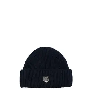 Maison Kitsuné Cappello Beanie Fox Head - Black