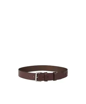 Polo Ralph Lauren Logo Patch Leather Belt Red
