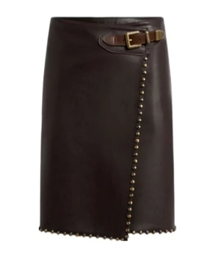 Etro Short Leather Skirt With Studs