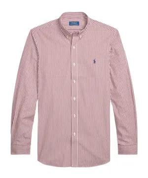 Polo Ralph Lauren All Fit Striped Stretch Poplin Shirt - Pink