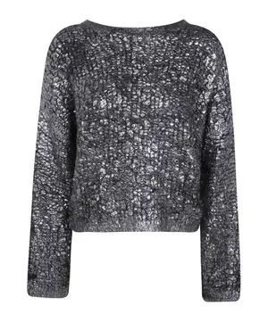 Avant Toi Crew Neck Plush Knit Pullover - Moss