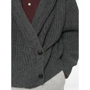 SYSTEM Ribbed-knit Hooded Cardigan