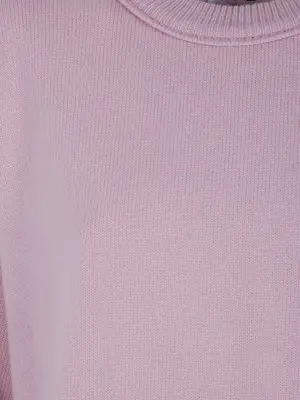MRZ Cropped Oversized Round Neck Sweater - Pink