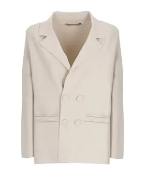 D.exterior Double-breasted Blazer - Beige