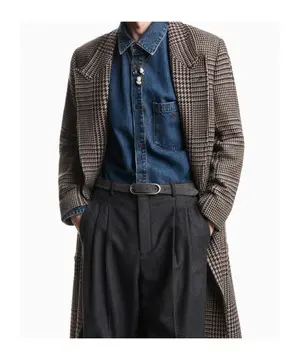 Emporio Armani Checked Long Coat