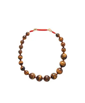 Assouline Tigereye Stone Necklace - Yellow