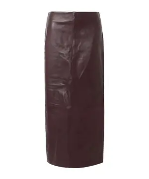 ST. AGNI Paneled Leather Maxi Skirt