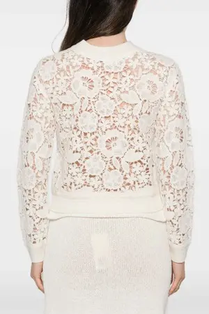 Ermanno Scervino Floral-lace Wool Sweater