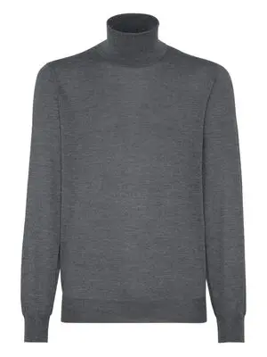 Brunello Cucinelli Brunello Cucinelli Roll-Neck Long Sleeved Top Black