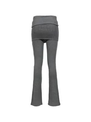 BOHEMSEO Layered Ribbed-knit Flared Trousers