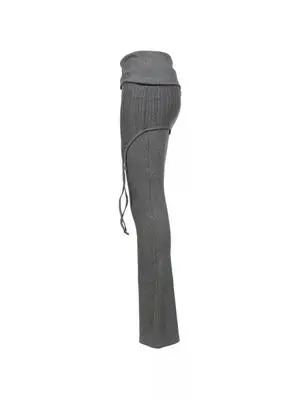 BOHEMSEO Layered Ribbed-knit Flared Trousers