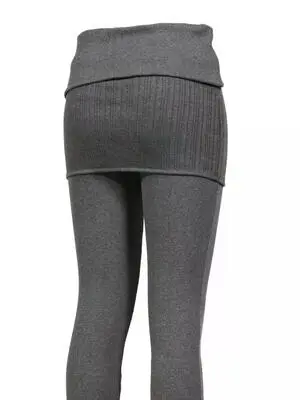 BOHEMSEO Layered Ribbed-knit Flared Trousers