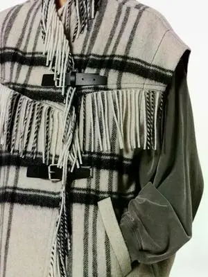 MARANT ETOILE Fringed Checked Vest