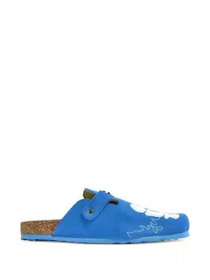 THE EDGE OF EARTH™ X Octavious Marks Skeleton-patch Buckle-strap Mules - Blue