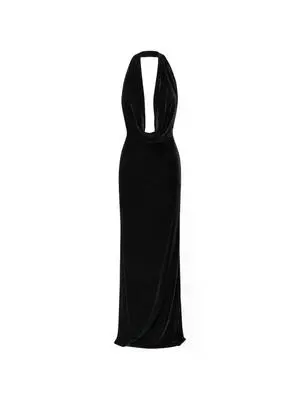 AMAZUIN Venus Halterneck Maxi Dress - Black