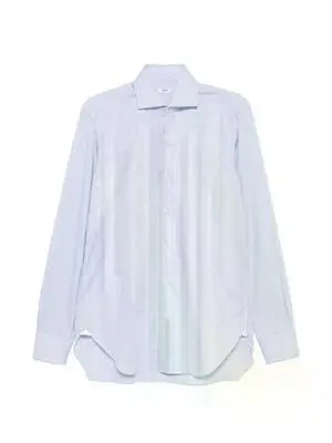 BARBA NAPOLI Vertical-stripe Long-sleeve Shirt - Blue