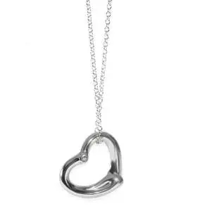 Tiffany & Co. Sterling Silver Diamond Elsa Peretti Open Heart Pendant - Sterling_silver