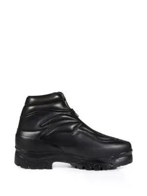 AKME Front-zip Panelled Biker Boots - Black