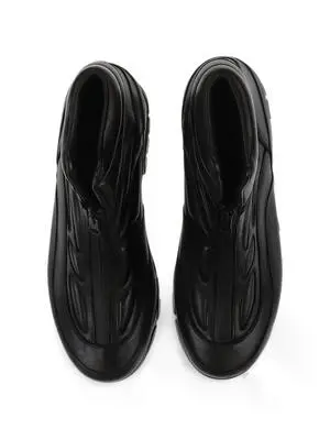 AKME Front-zip Panelled Biker Boots