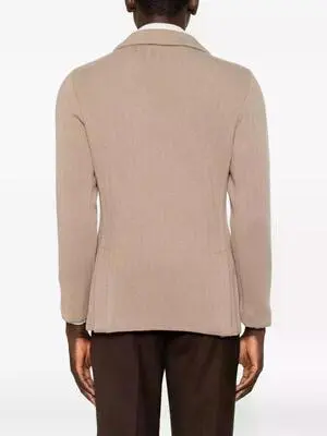 LARDINI Ribbed-knit Single-breasted Blazer