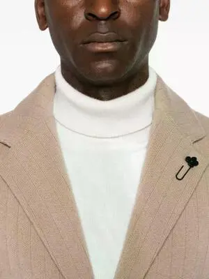 LARDINI Ribbed-knit Single-breasted Blazer