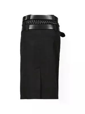 MARKGONG Triple-belted Pencil Midi Skirt