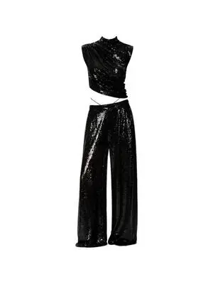 AMAZUIN Sequin-embroidered Cut-out Jumpsuit