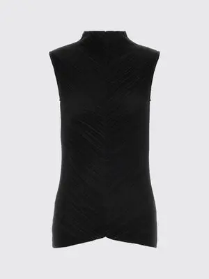 Calvin Klein Sleeveless Mock Neck Top With Ruched Design And Asymmetrical Hem