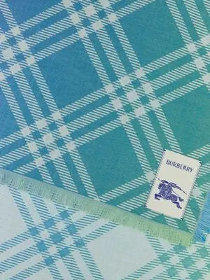 Burberry Check Wool And Silk Scarf With Fringes