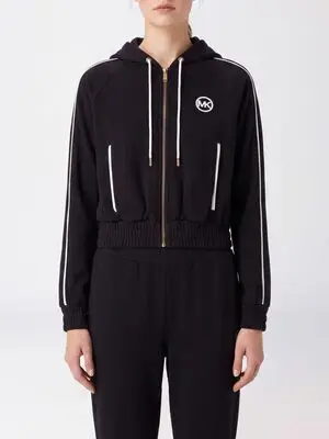Michael Kors Mk Monogram Logo Zip-up Hoodie In Polyester