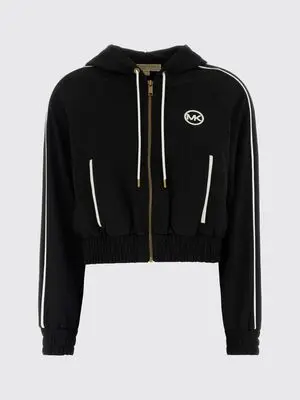 Michael Kors Mk Monogram Logo Zip-up Hoodie In Polyester
